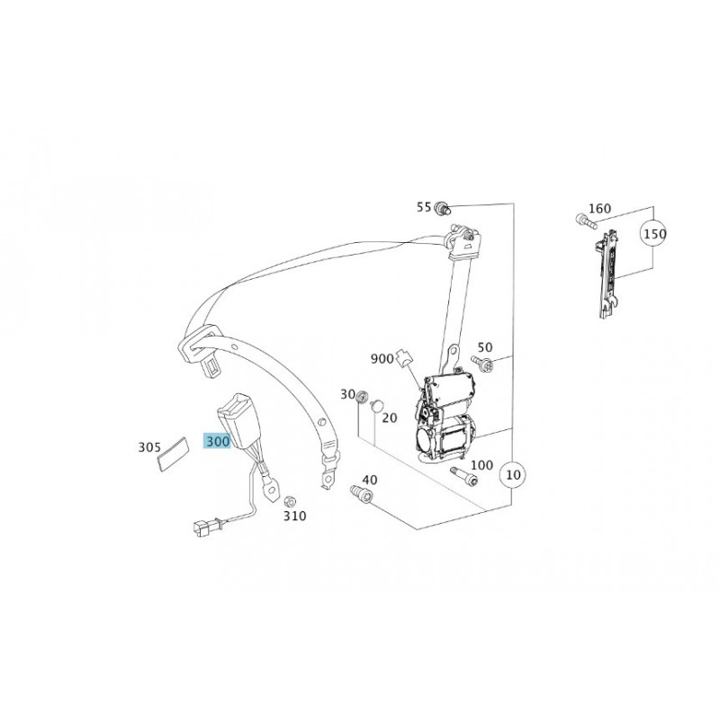 Orig. Mercedes-Benz Gurtschloss Verschluss C-Klasse 204 links A2048602369