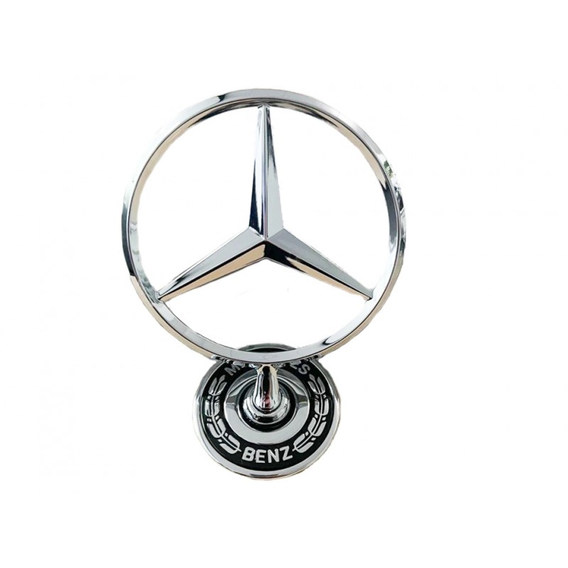 Original Mercedes-Benz Stern Aufsteller Chrom mit schwarzem Emblem ...
